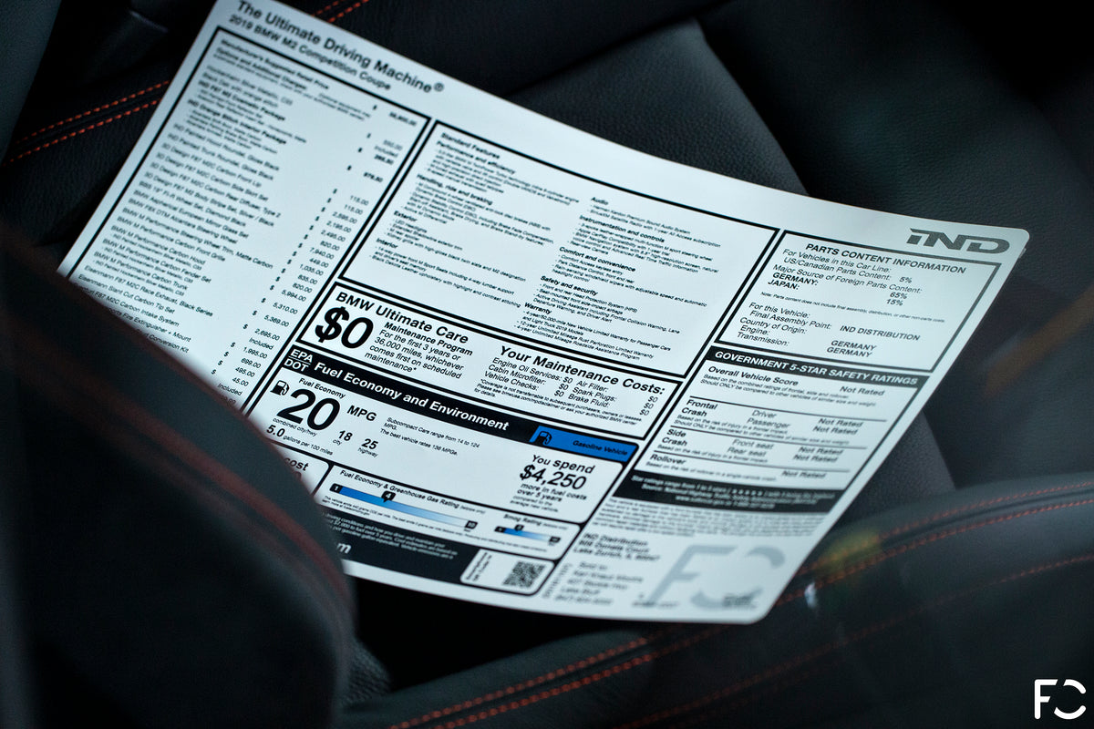 Future Classic - BMW Custom Monroney Sticker – futureclassicparts